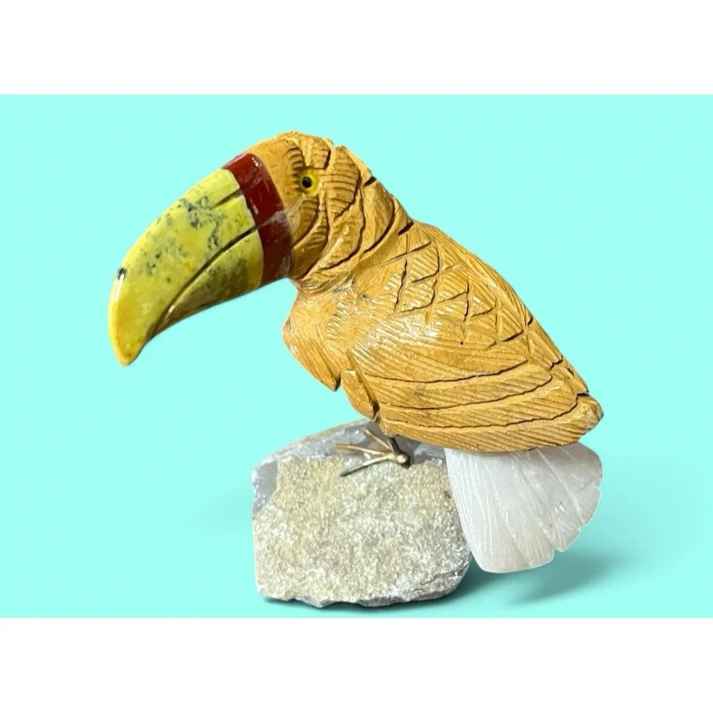 Art | Peruvian Peru Toucan Bird Stone Rock Figurine Hand Carved Mineral ...